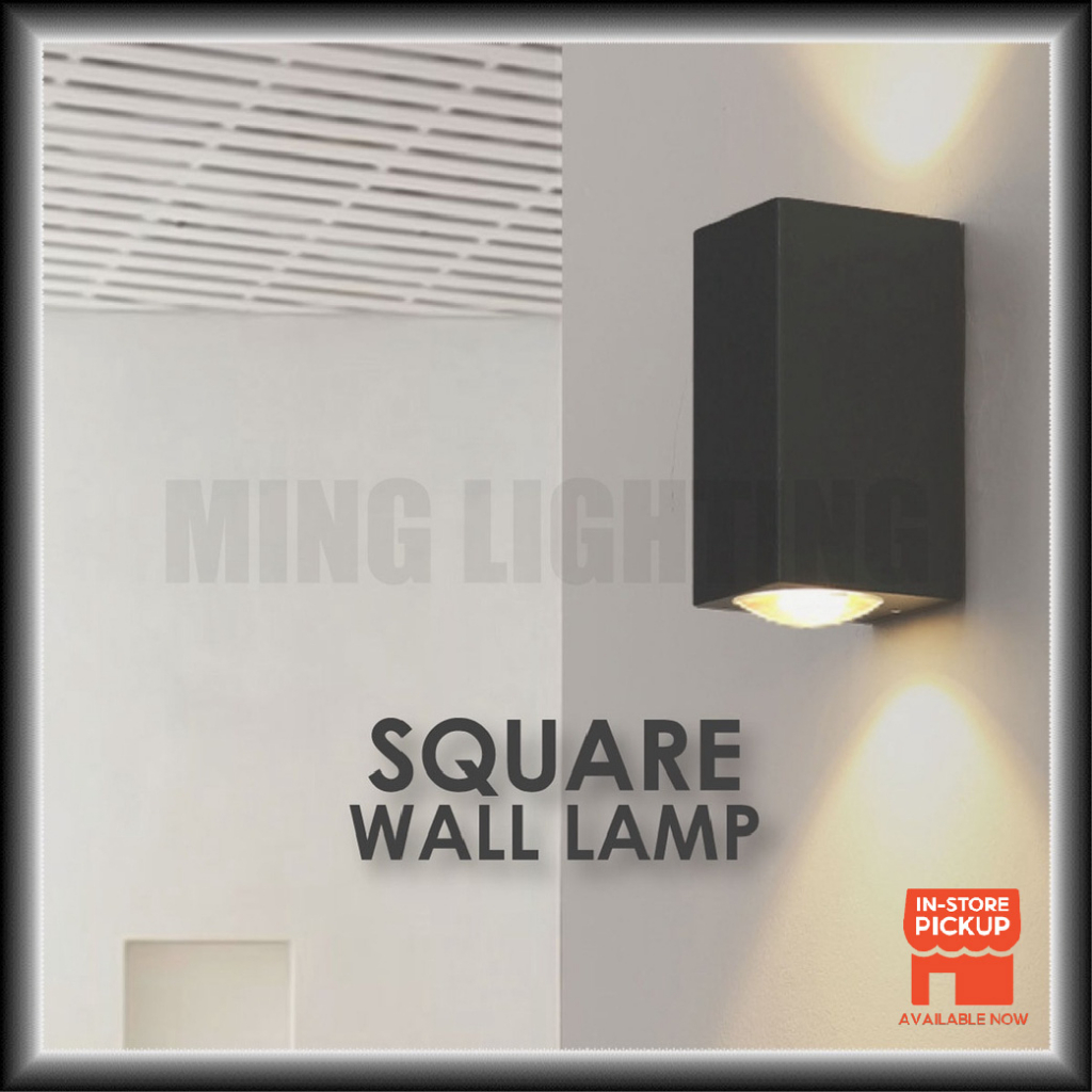 LED Wall Lamp 2x1W Black Up Down Light Cuboid Lampu Hiasan Indoor ...