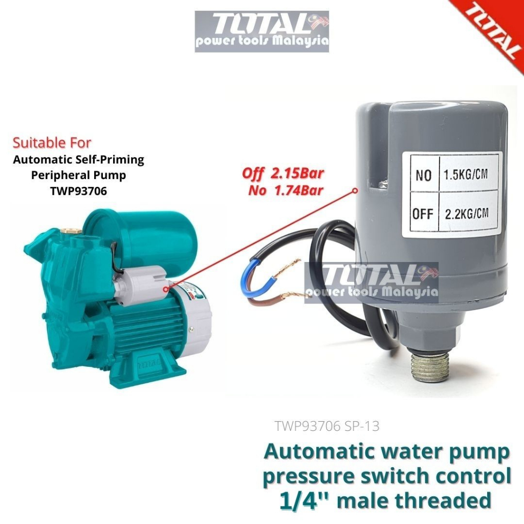 TOTAL TWP93706 Automatic Self-Priming Peripheral Water Pump pressure ...