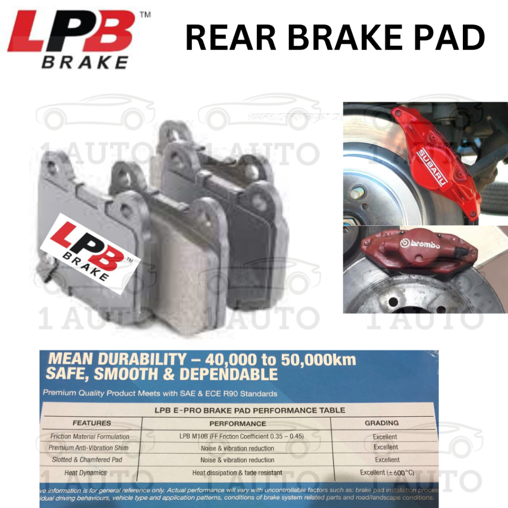 LPB REAR BRAKE PAD BREMBO TWIN POT CALIPER MITSUBISHI LANCER EVO 5 6 7 ...