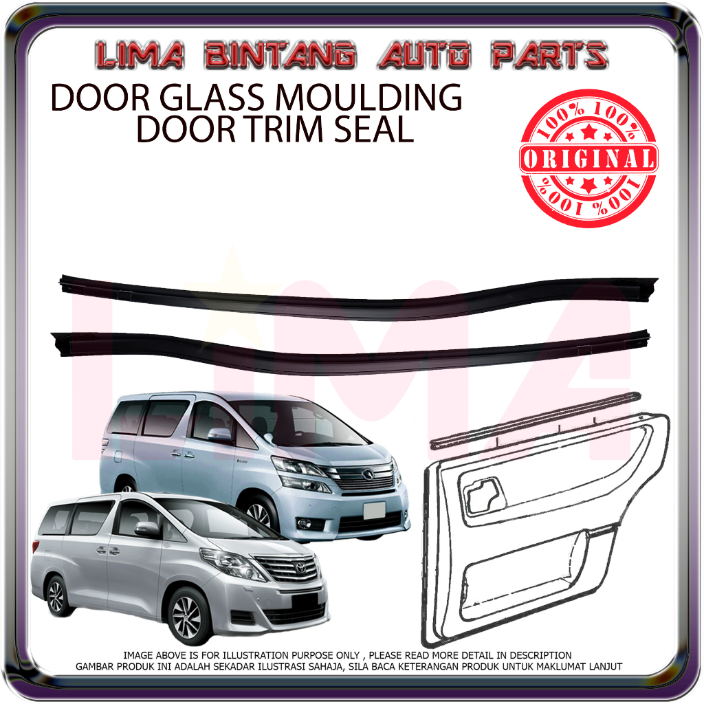 Toyota Alphard , Vellfire ANH20 GGH20 Front / Rear Sliding Door Glass ...
