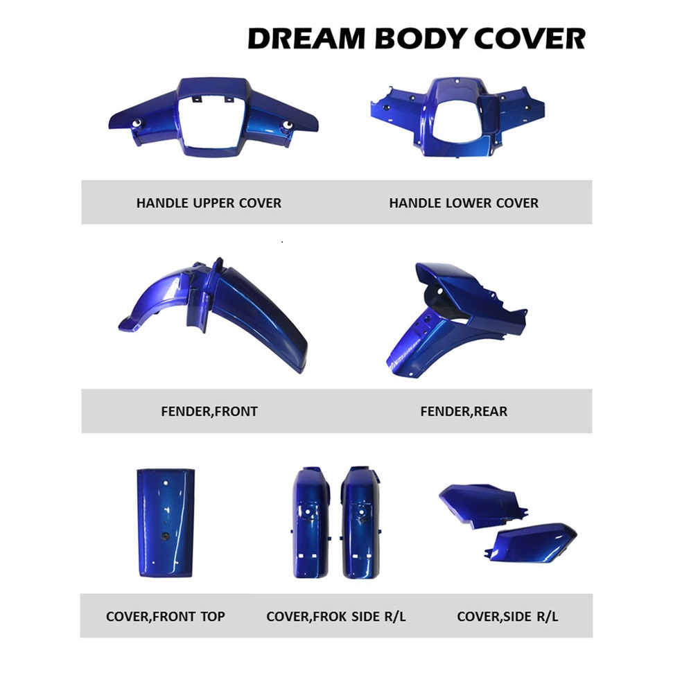 Honda EX5 / EX5 Dream Body Cover Set New Blue Full Set (Local) | Shopee ...