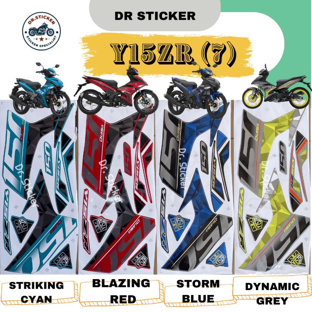 Y15ZR V2 Stripe Stiker Sticker YAMAHA Y15Z Y15 YSUKU BLUE RED CM6 GREEN ...