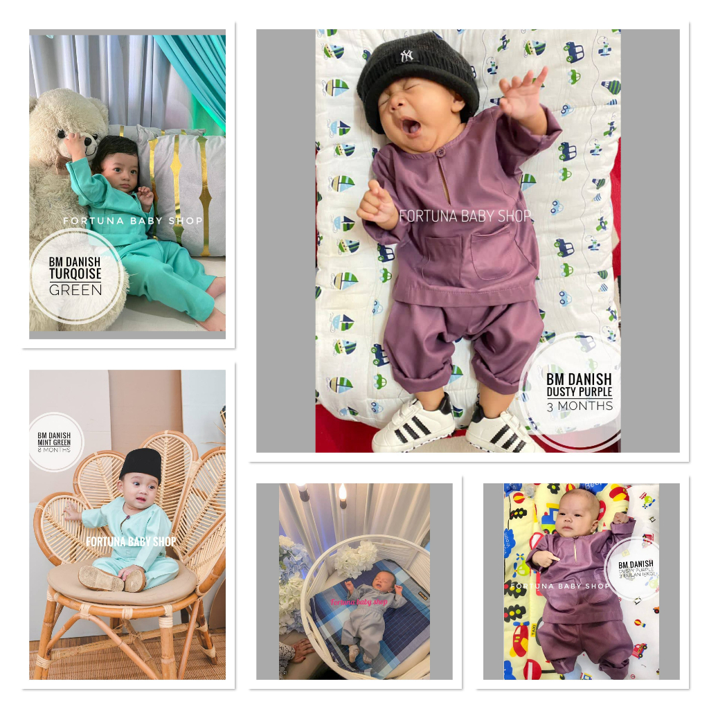 Baju Melayu Danish (0-7Months / berat kurang dari 7.5kg) | Shopee Malaysia