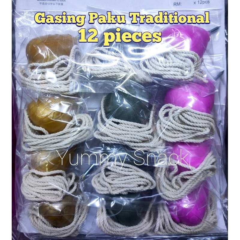 [Mainan Papan] 12 pieces Gasing Paku Traditional / Gasing Plastic Papan ...