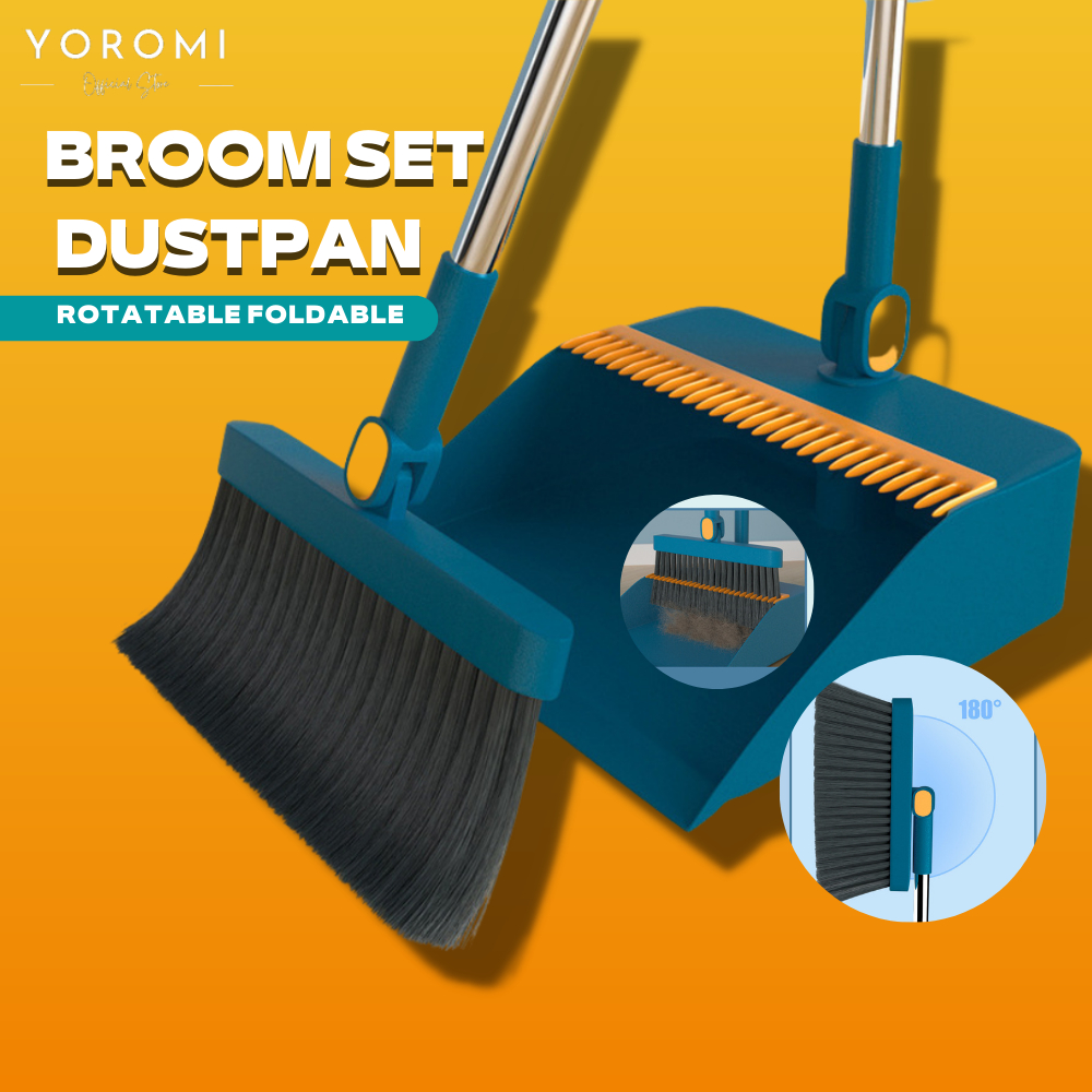 Rotatable Broom Set Two-Piece Dustpan Foldable Combination Household ...