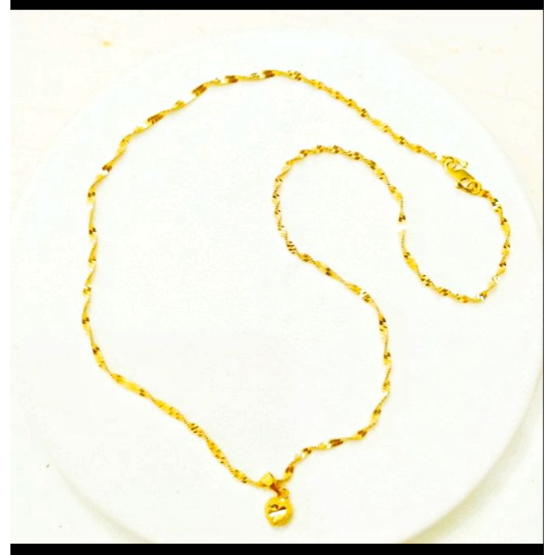 Rantai leher gila-gila 45cm +pendant love FREE cop EMAS bangkok ...
