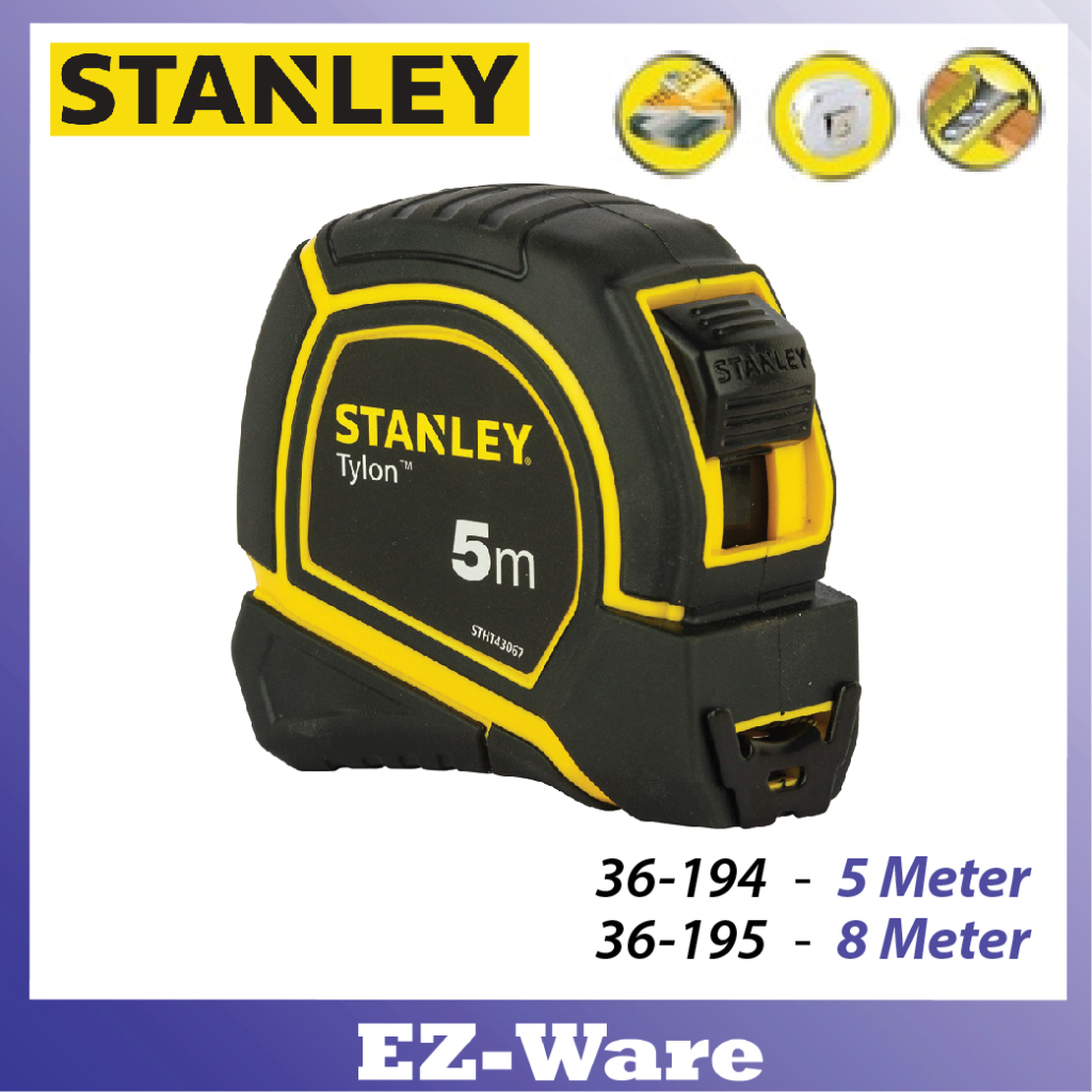 STANLEY 5m/8m TYLON MEASURING TAPE TAPES 36-194 / 36-195 | Shopee Malaysia