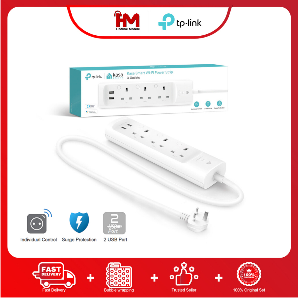 TP-LINK KP303 | 3-Outlets Kasa Smart Wi-Fi Power Strip | Shopee Malaysia