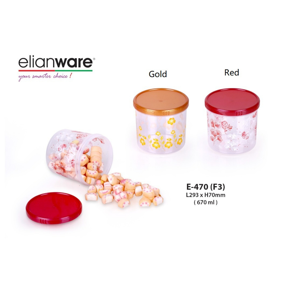 Elianware Raya Round Container Floral Biscuit Cookies Kurma Food ...