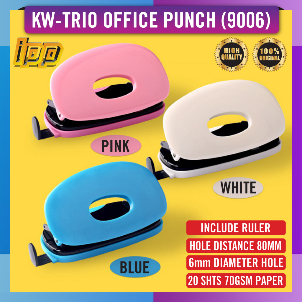 KW-TRIO Two Hole Puncher 20 Sheet Capacity / Quality Colour Puncher ...