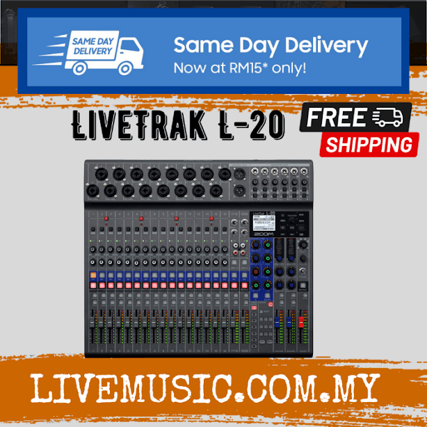 Zoom LiveTrak L-20 - 20-Input Digital Mixer & Multitrack Recorder ( L20 ...