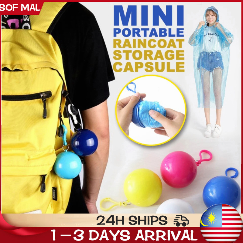 SaverStore Outdoor portable raincoat ball disposable raincoat Keychain ...