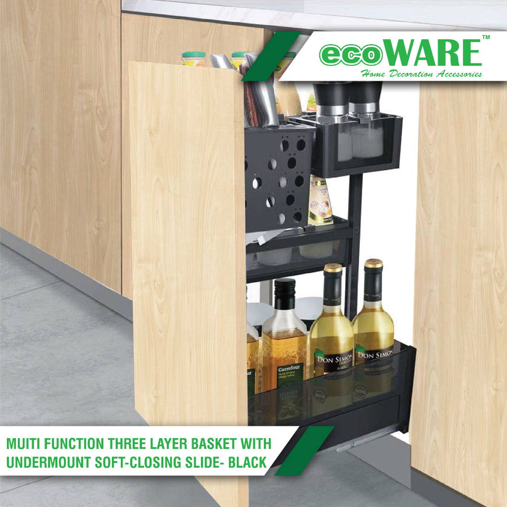 ecoWARE Multi Function Three Layer Basket With Undermount Soft Closing ...