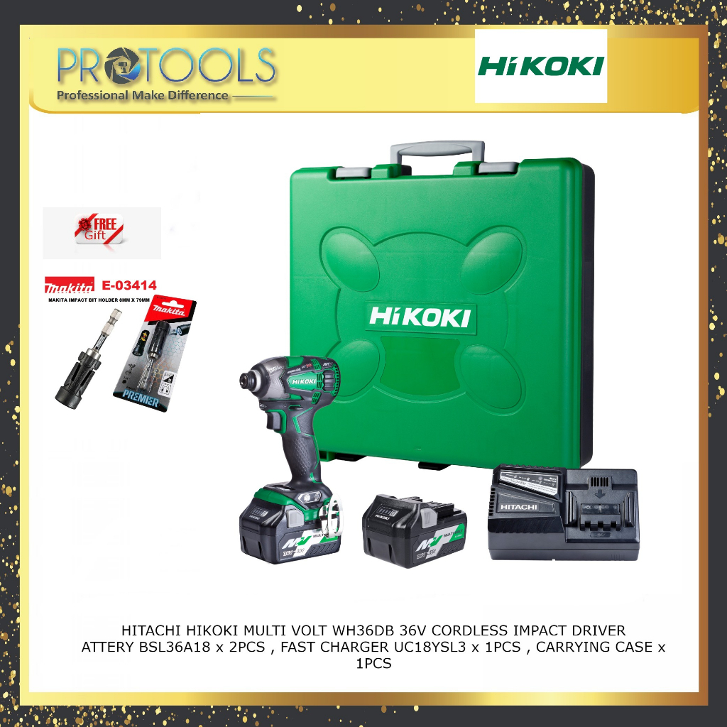 HITACHI HIKOKI MULTI VOLT WH36DB 36V CORDLESS IMPACT DRIVER | Shopee Malaysia
