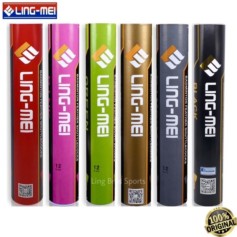 Ling mei black / dimgrey/ gold / pink / red shuttlecock original speed ...