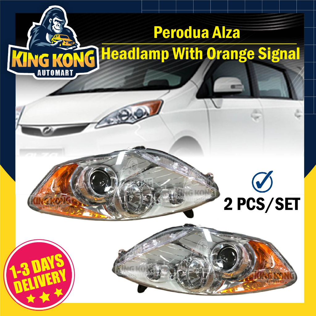 Perodua Alza Head Lamp Chrome 2010-2021 Orange Lampu Depan Alza 2010 ...