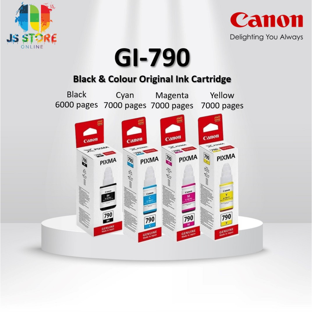 [FAST SHIP] Canon Ink bottle GI-790 Black (130ml) Color (70ml) Refill ...