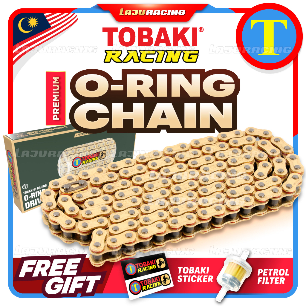 TOBAKI Racing HEAVY DUTY Rantai O RING GOLD Chain Motor 415 420 428 140 ...