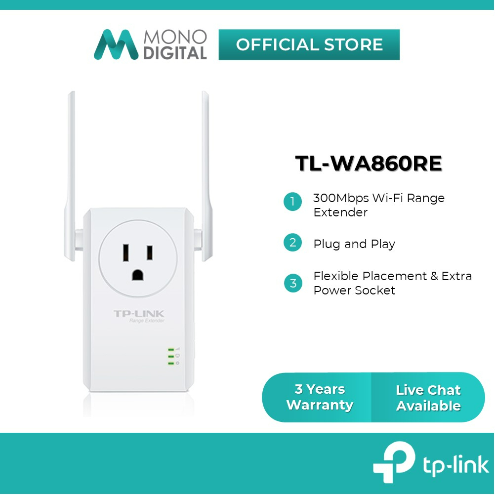 TP-Link TL-WA860RE N300 WiFi Repeater Wireless Range Extender Booster ...