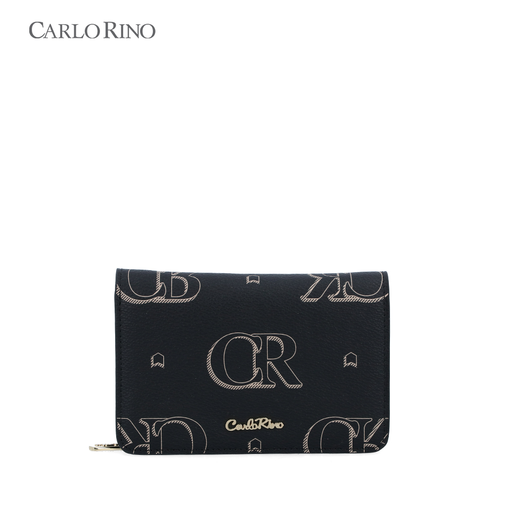 Carlo Rino Black Logogram Short wallet | Shopee Malaysia