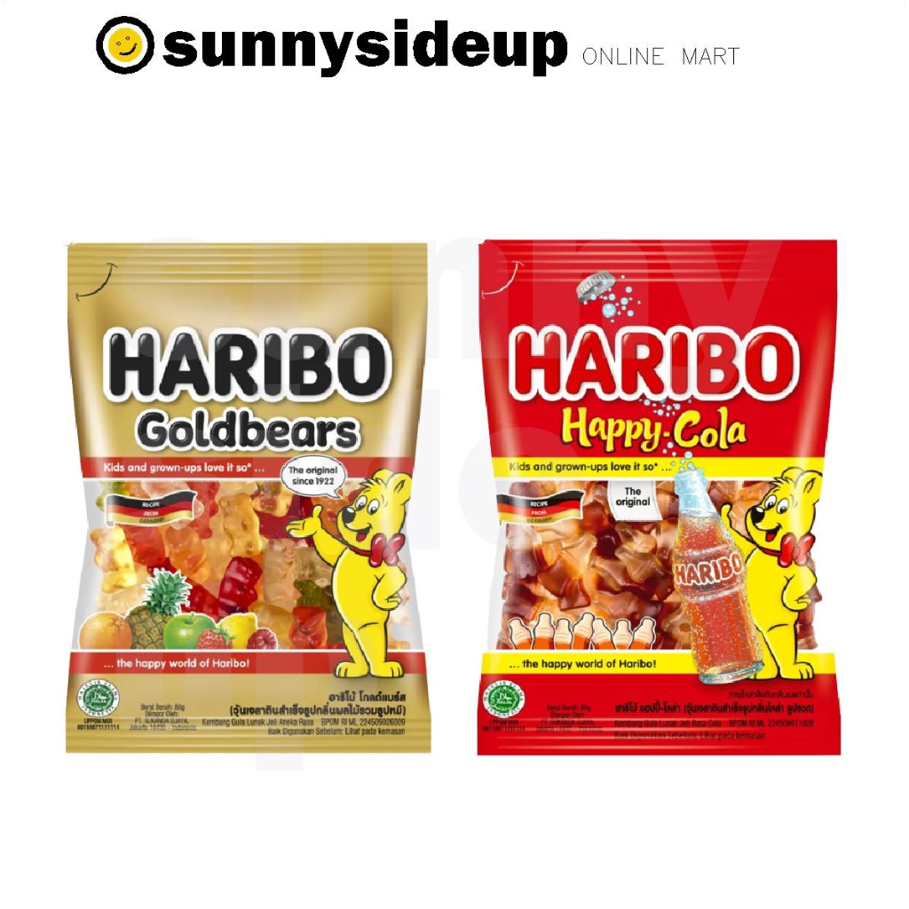 [SUNNY] Haribo Gummy Candy 80g Happy Cola | Goldbear | Worms | Shopee ...