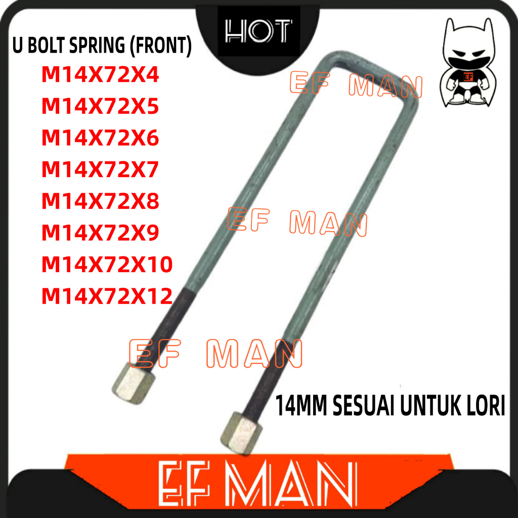 LORRY SPRING M14 U BOLT FRONT ISUZU NPR PRO NLR HICOM PERKASA DAIHATSU ...
