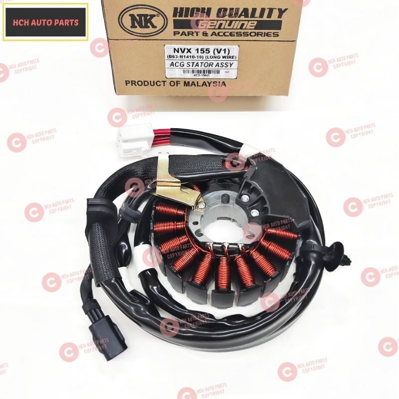STATOR COIL COMP. / FIELD COIL ASSY - YAMAHA - NVX 155 V1(LONG WIRE ...