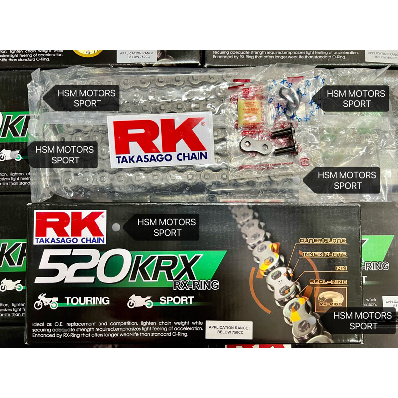RK KRX KLO GS X-Ring O-RING CHAIN GOLD 520/525/530/428 /120-130 122-132 ...