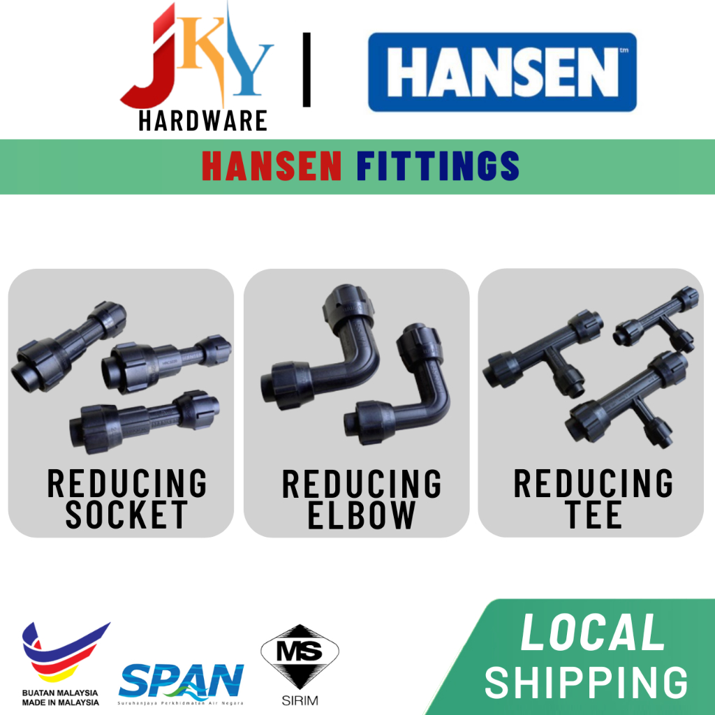 HANSEN Fittings Connector System HDPE Poly Pipes Nylon 6 Reducer Elbow ...