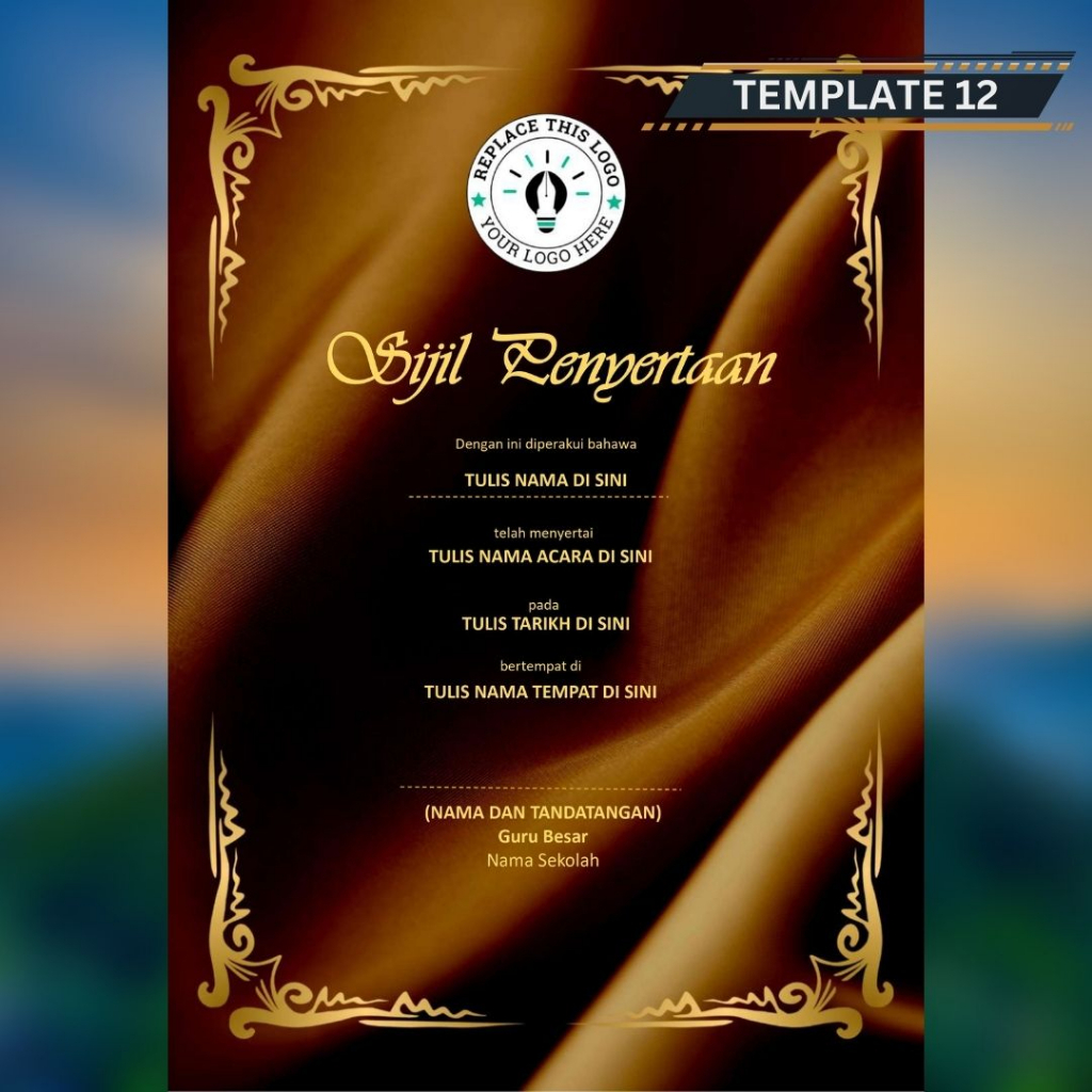 [Powerpoint] Template Sijil Certificate Template Editable Powerpoint ...