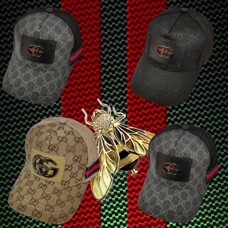NEW STOCK MEN WOMEN CAP UNISEX GUCCI TOPI HITAM BLACK SNAPBACK BASEBALL ...