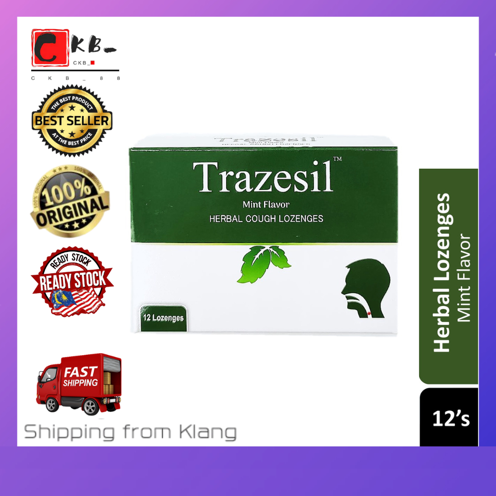 🔥Ready Stock🔥Trazesil Herbal Cough Lozenges 12's (Mint Flavor) - 1unit ...