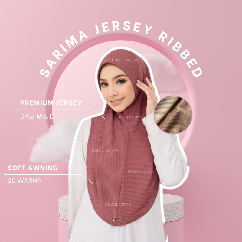 Sarima Cotton Jersey Ribbed (Beli1 Free1Gift) Tudung Sarung Ribbed ...