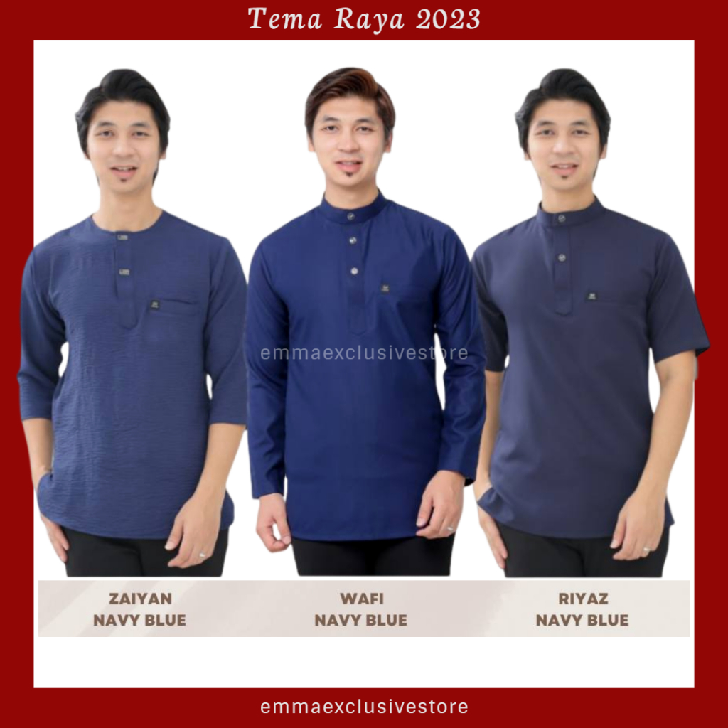 Kurta Raya 2023 Kurta Navy blue Kurta Lelaki Dewasa Murah Kurta Premium ...