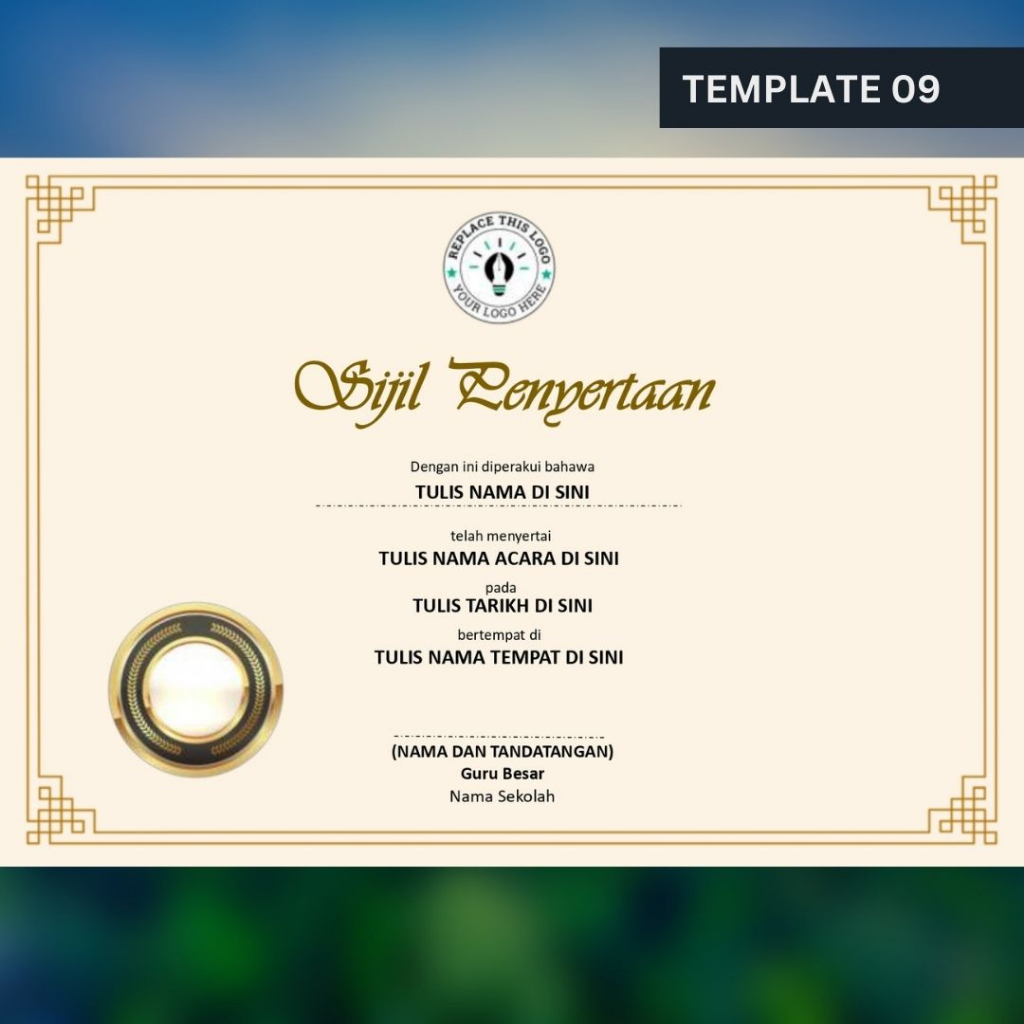 [Powerpoint] Template Sijil Certificate Template Editable Powerpoint ...