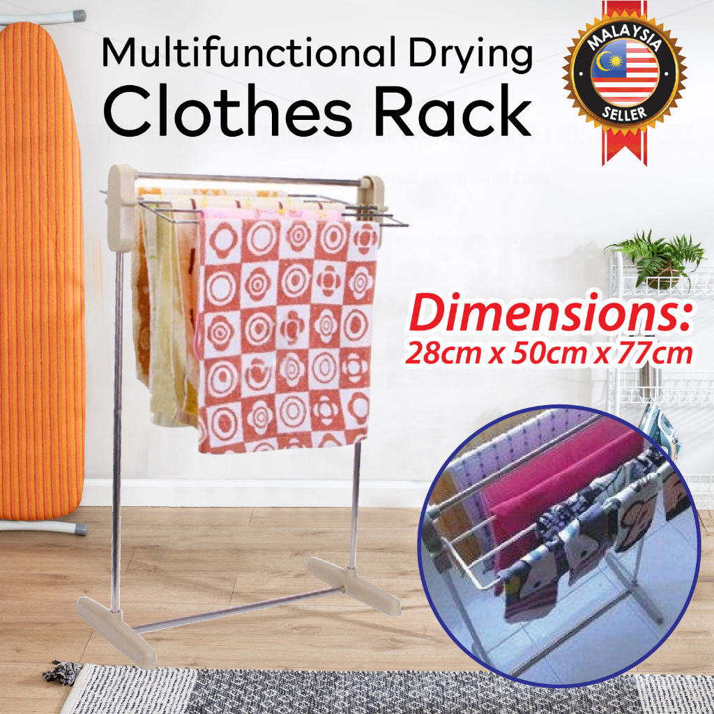 Multifunctional Clothes Rack Stainless Steel Portable Drying Rack Stand ...