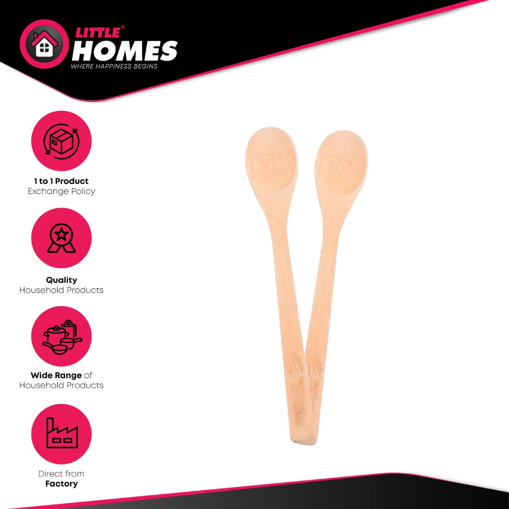 Little Homes Wooden Seasoning Spoon Natural Wooden Kitchen Tools Mukbang Sudu Garfu Garpu ...