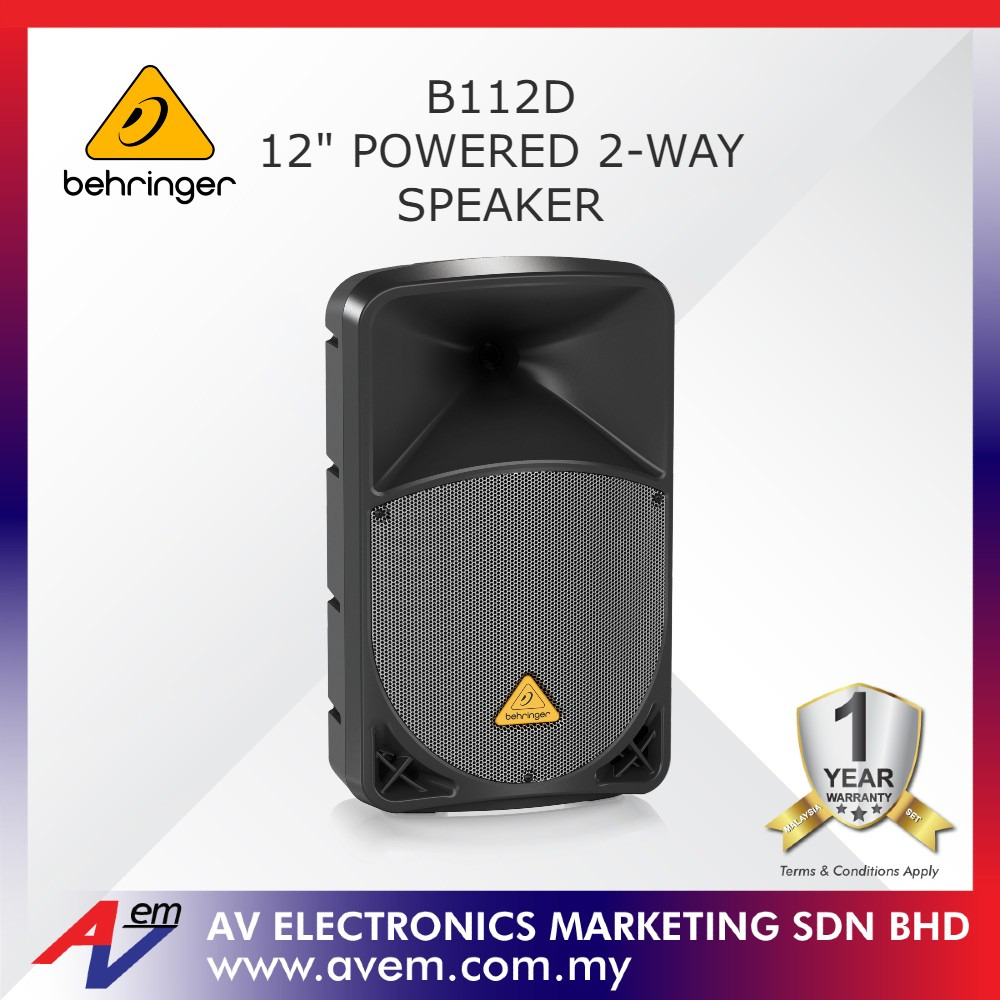 BEHRINGER EUROLIVE B112D Active 2-Way 12" 1000W PA Speaker System with ...