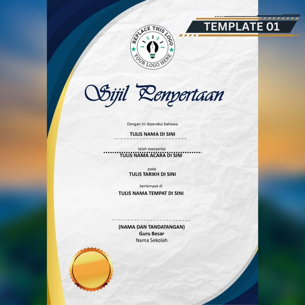 [Powerpoint] Template Sijil Certificate Template Editable Powerpoint ...