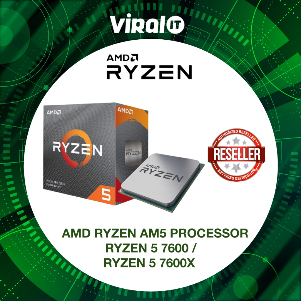 AMD RYZEN 5 7600 / RYZEN 5 7600X AM5 PROCESSOR | Shopee Malaysia