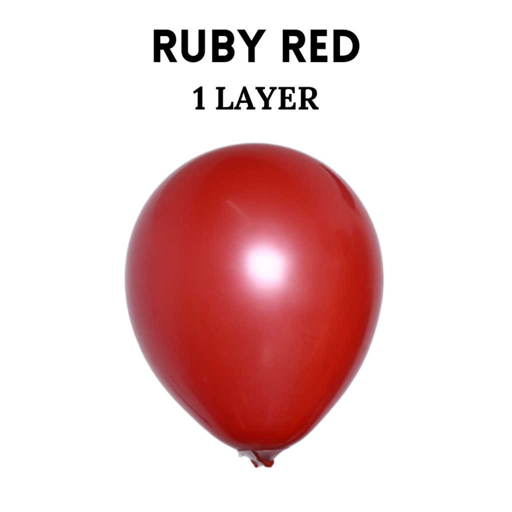 RUBY RED BALLOON 2 LAYER GLOSSY PEARL LATEX BALLOONS CHROME METALLIC ...