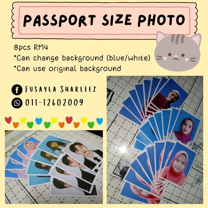 Passport Photo (Blue/White/Red/Original background) | Shopee Malaysia