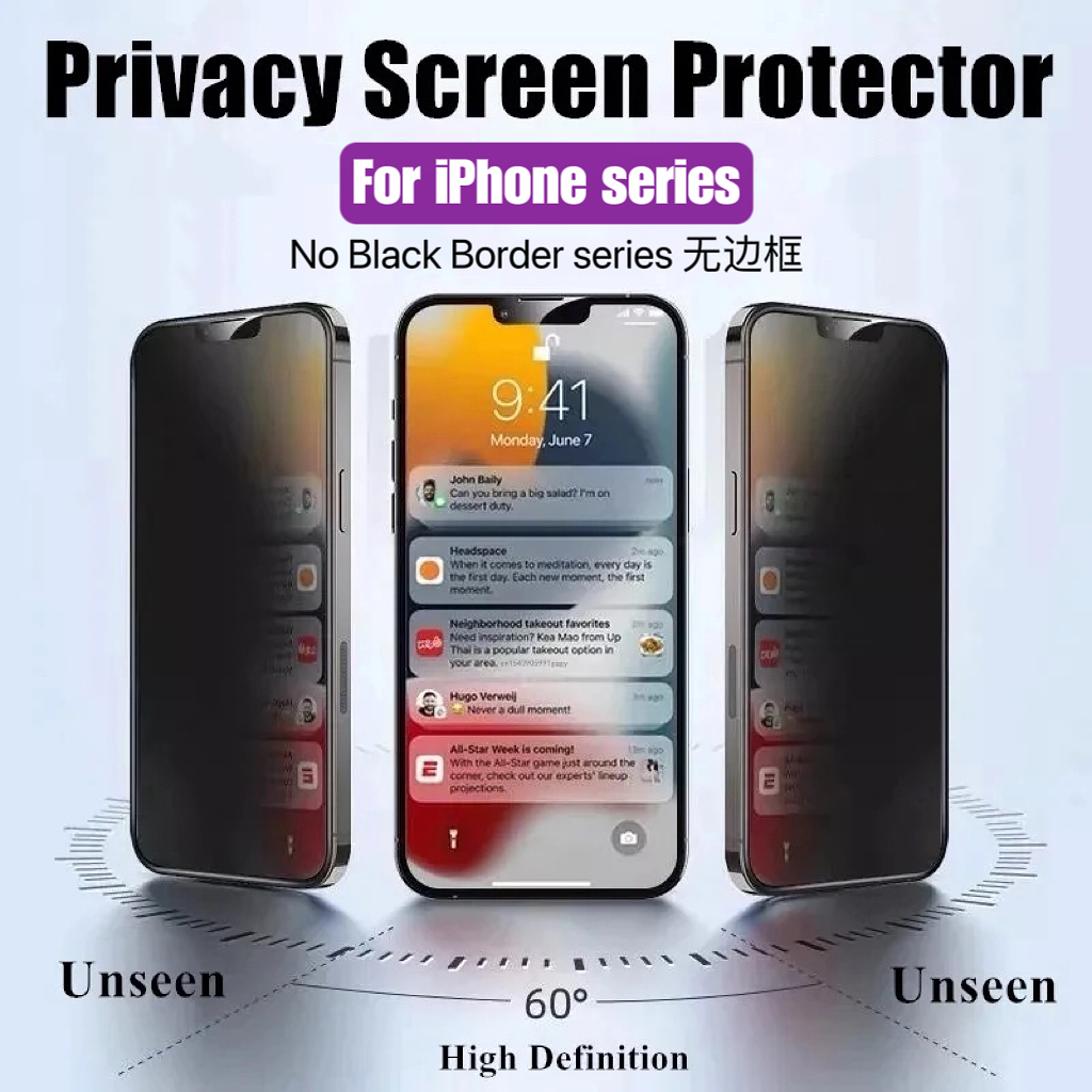 HD Privacy iPhone 11 12 13 14 15 Pro Max mini X Xs Max XR 6 7 8 SE 6+ 7 ...