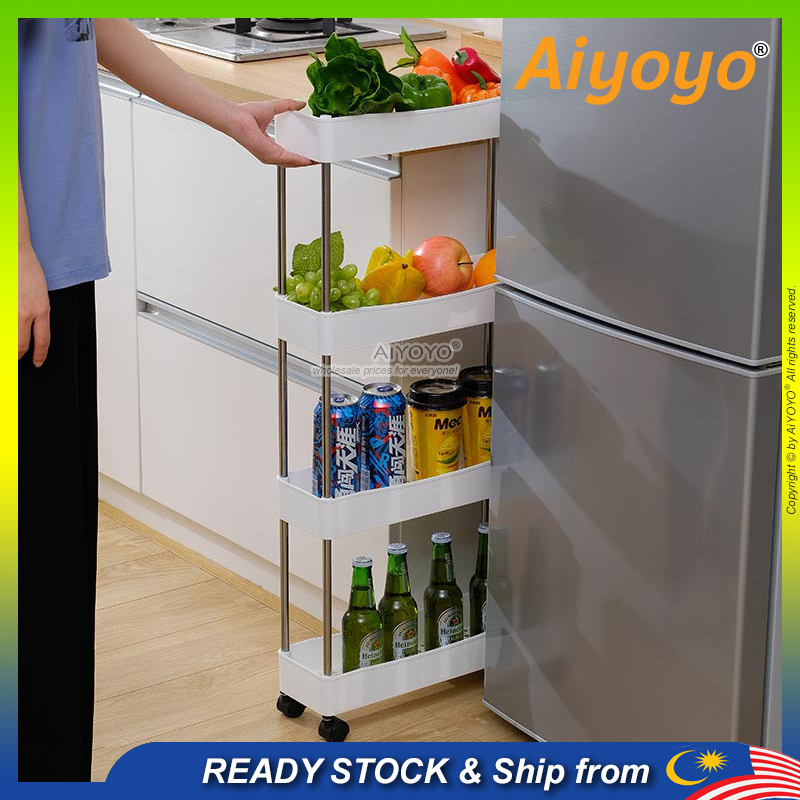 Space Saver Slim Slide Storage Kitchen Rack Rak Dapur Troli Organizer ...