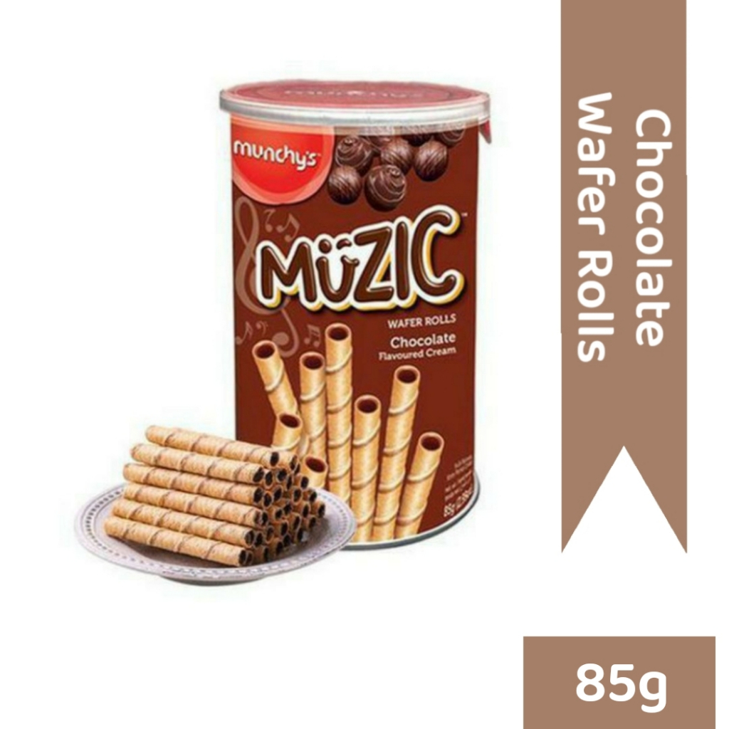 Munchy's Muzic Wafer Rolls Chocolate 85g | Shopee Malaysia