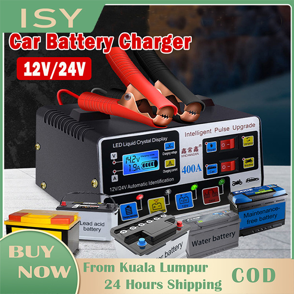 12v/24v 400A Car Lorry Battery Pengecas Charger Bateri Kereta Lori Pulse Repair Charging ...