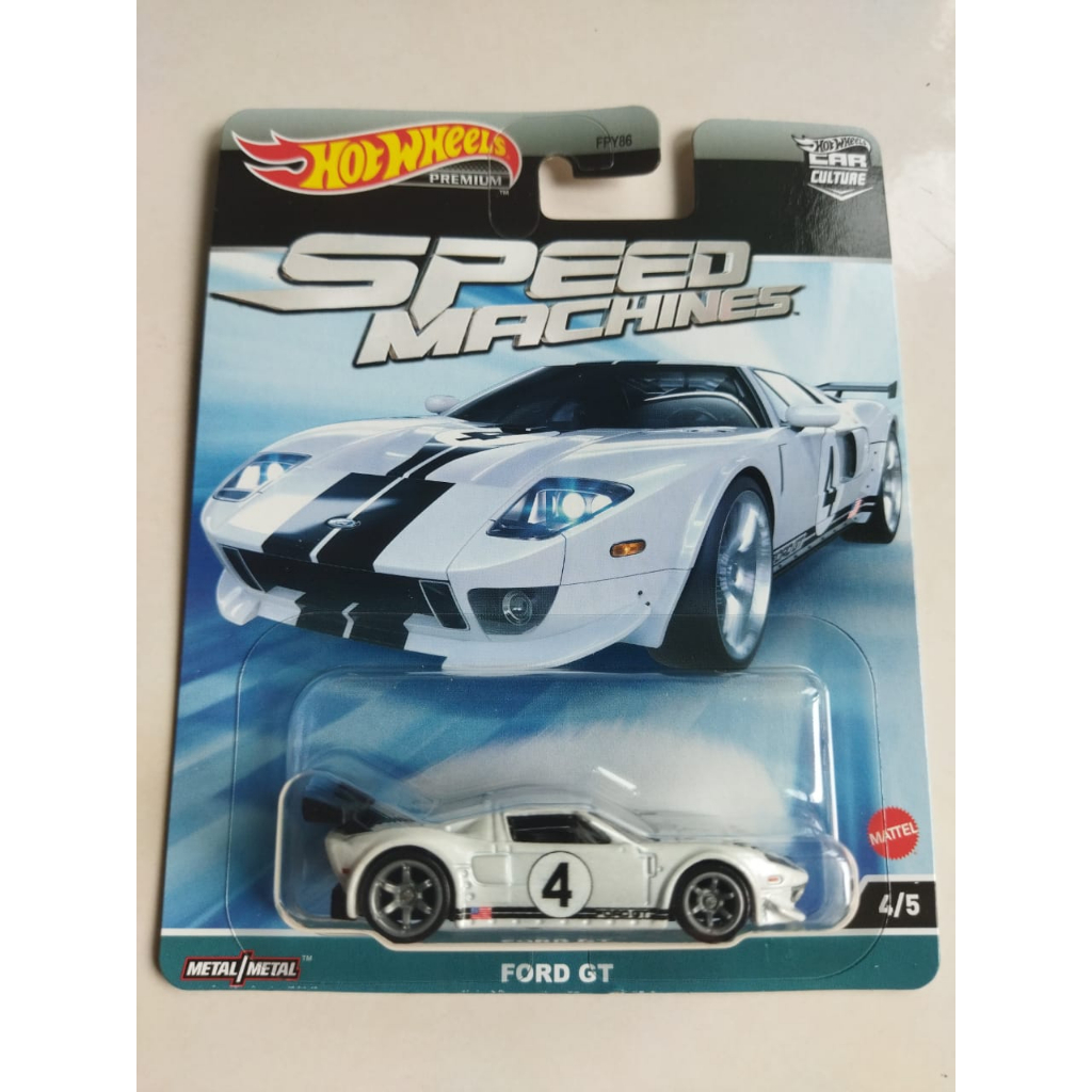 Hot Wheels Premium Car Culture Speed Machines Ford GT White No. 4 ...