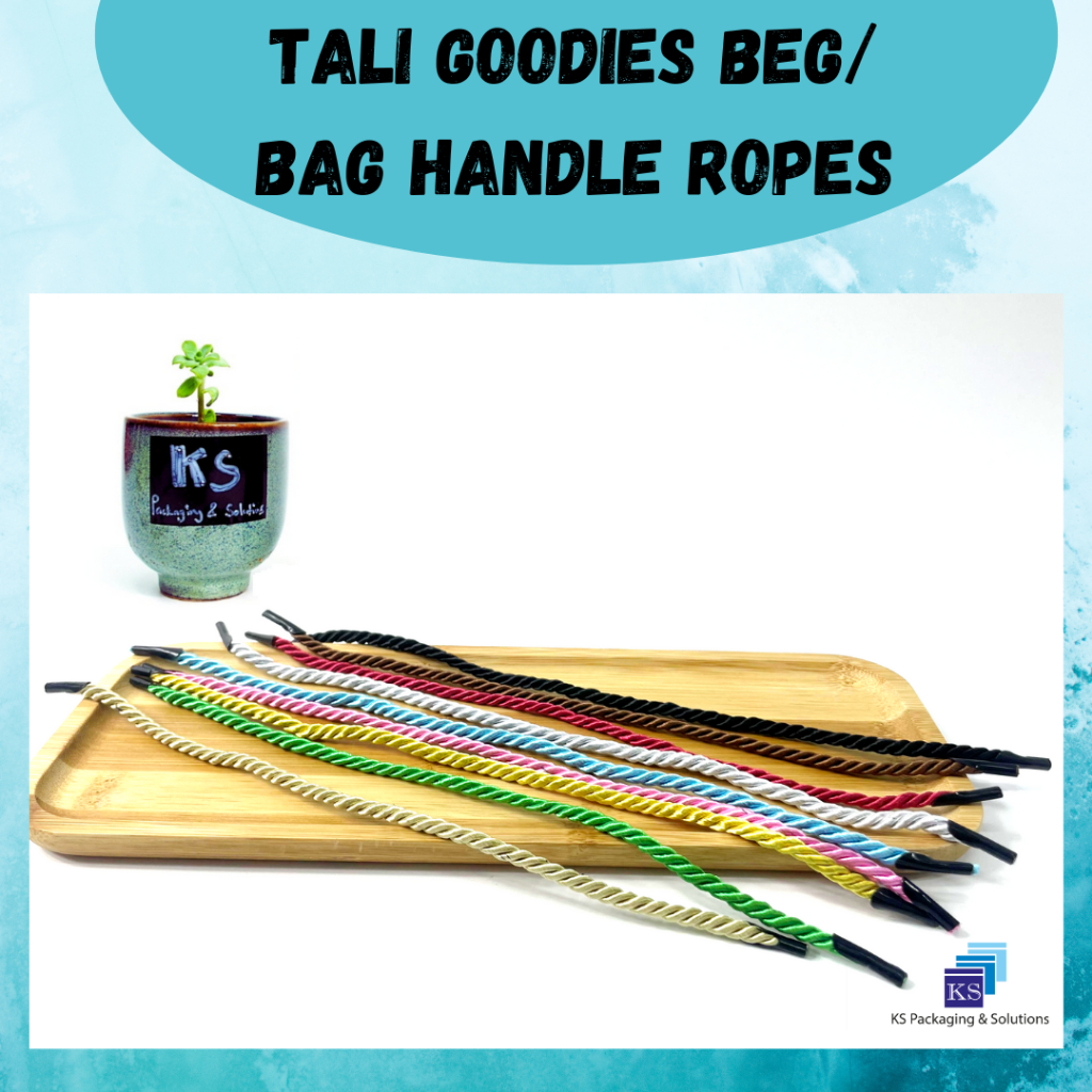 50pcs Tali Goodies Bag/ Tali Zip Bag/ Bag Handles Rope/ Gift Box Cord ...