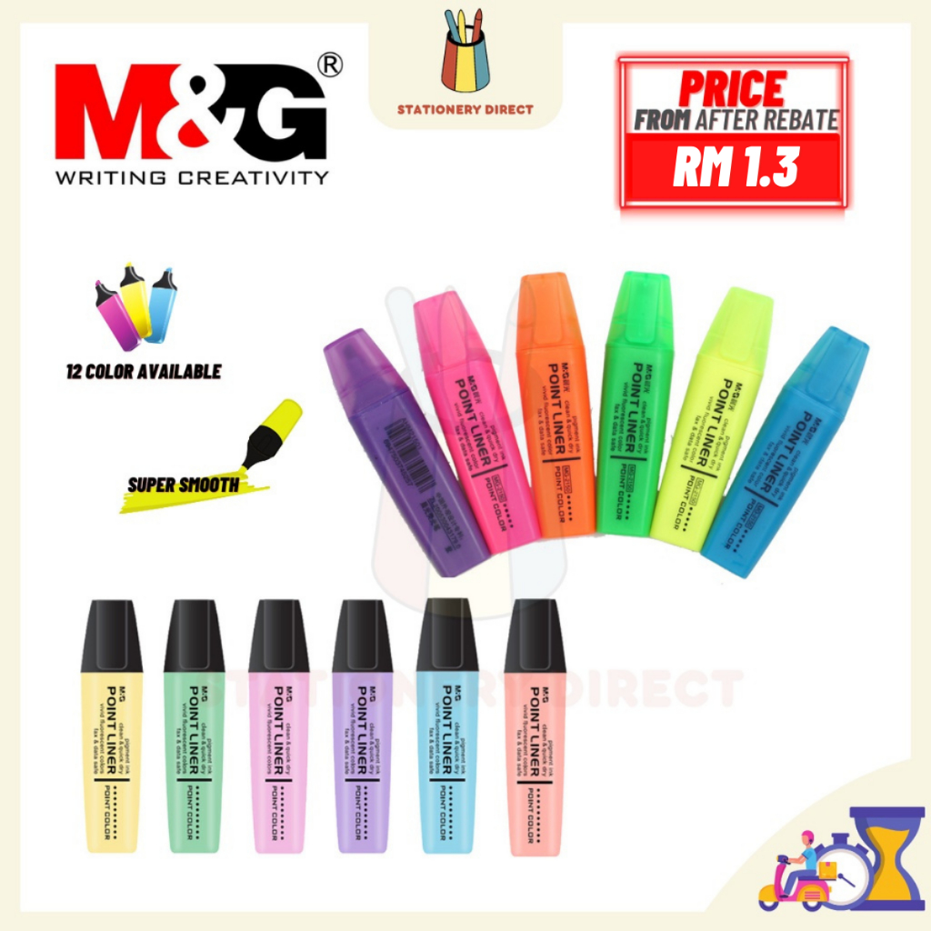 M&G Textliner Highlighter Pen Marker/Highlight Pen/Magic Color ...