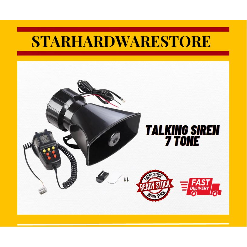 🔥Ready Stock 🔥7 Sound Talking Siren Speaker Horn 12V 100W | Shopee Malaysia